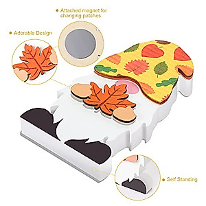 Jetec 24 Pieces DIY Wooden Interchangeable Gnome Signs Wood Seasonal Craft Chunky Gnome Interchangeable Cutouts Decoration Kit for Easter Summer 4th of July Holiday