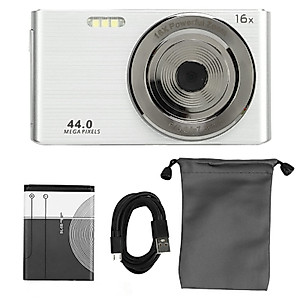 44MP Digital Camera 1080P 16X Zoom, 2.4 Inch Screen, Rechargeable, Support 128GB, Light and Portable