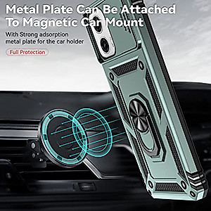 Compatible with Motorola Moto G Power 5G 2023 Case,[2 Pack] Screen Protector,Heavy Duty Phone Cover with Magnetic Kickstand,Slide Camera Cover Protection,for Moto G Power 2023 Phone Case Green