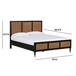 TOV Furniture Sierra 47.2" H Acacia & MDF Wood Veneer King Bed in Brown/Black