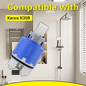 Kerox K35B 35 mm Faucet Cartridge Replacement - Single Lever OEM Faucet Part, Fits American Standard 7038, La Torre & Delta Faucets
