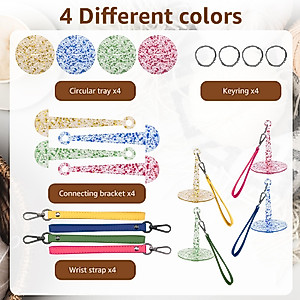 4Pcs Wrist Yarn Holder, Portable Yarn Holder with Wrist Strap, Acrylic Yarn Ball Minder, Detachable Crochet Wrist Holder, Yarn Organizer Crochet Minder for Craft Lovers Crocheting Knitting