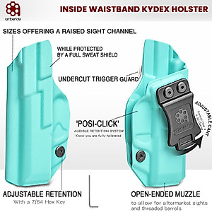 Amberide IWB & OWB KYDEX Holster Fit: Taurus GX4 Pistol, Inside Outside Waistband Concealed Carry, Adjustable Cant & 'Posi-Click' Retention, USA Made by Amberide