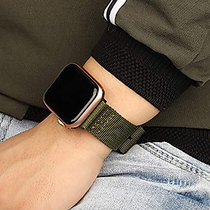 Misker Nylon Band Compatible with Apple Watch Band 42mm 44mm 45mm 38mm 40mm 41mm, YOUKEX Lightweight Breathable Sport Wrist Strap with Metal Buckle Compatible with iwatch Series 7/6/5/4/3/2/1