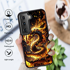 DHEEBFWE for Samsung Galaxy S23 Plus Thin Soft Frosted TPU Case Shock-Absorption Anti-Scratch Durable Protective Cover for Samsung Galaxy S23 Plus 2023 6.6",Fire Dragon