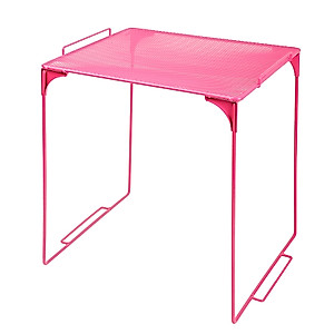 AUECOOME Locker Organizer Pink Shelf Locker shelfs Tall Shelf Metal Locker Shelves Organizer Locker Shelf for School Locker Accessories Suitable for School, Office, and Home use (1,Pink)
