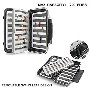 Maxcatch Waterproof Fly Box For Fly Fishing Streamer Flies Swing Leaf Center