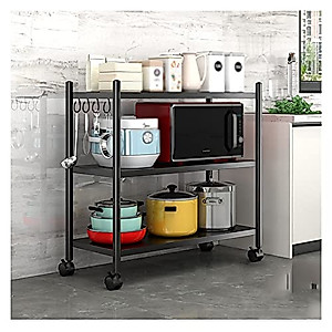 ZLXDP Storage Rack Metal Storage Rack with Wheels Adjustable Shelves Kitchen Pantry Closet Stand ( Color : D , Size : 80cm*50cm )