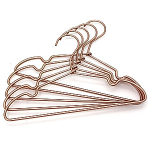 10Pack Koobay 13" Non Slip Rose Gold Wire Top Children Clothes Suit Coat Metal Hanger