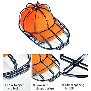 FourHare Hat Washer Cage-Hat Cleaner for Baseball Caps for Washing Machine Fit for Adult, Kid's Baseball Caps, Hat Protector Racks for Washing Machine, 4Pack