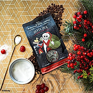 Bones Coffee Company Santa Jack Flavored Ground Coffee Beans Cranberry Creme Brulee | 12 oz Arabica Low Acid Coffee | Gourmet Coffee From Disney Tim Burton's The Nightmare Before Christmas (Ground)