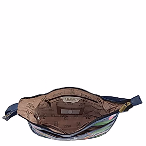 Anna by Anuschka Women's Women s Genuine Leather Medium Shopper Bag, Koi Fish Blue, One Size US