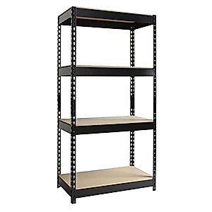 Hirsh Industries 3800 Series Shelving, 30" W x 16" D x 60" H, Black