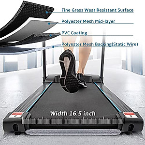 Merax Portable Treadmill for Home, 3.5HP Electric Motorized Running Machine with 10MPH Speed, Large Running Surface, 12 Programs, Speakers, Incline, LCD and Pulse Monitor for Running Walking (Black)