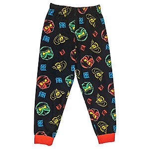 LEGO Ninjago Boys Pajama Set, Kai & Lloyd with Matching Cozeez Slippers, Black, Size 8