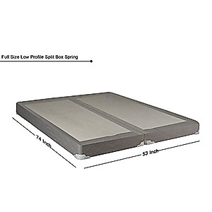 Pillowtop Pocketed Coil Hybrid Mattress and 4" Low Profile Wood Box Spring Foundation Set,