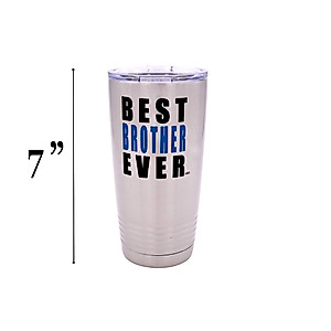 Rogue River Tactical Funny Best Brother Ever Large 20 Ounce Travel Tumbler Mug Cup with Lid Sarcastic Work Gift for Him Friend Sibling