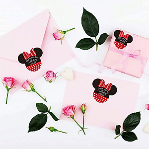 Mouse Stickers Vinyl Chalkboard Stickers 2.38 x 2In Thank You Stickers Mouse Head Stickers-200 Pcs PVC Stickers for Envelope Seals Birthday Party Baby Shower Decor