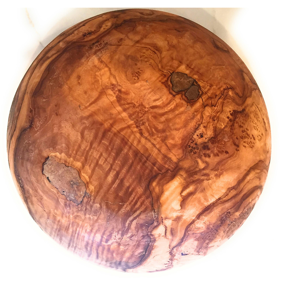 ORCHARD HARDWOODS 12" Artisan Olive Wood Serving Bowl/Centerpiece Rare Decorative Wooden Bowl for Fruit, Salad, Snacks, Chips. Popcorn. In Small 6", Med 7", Lg 8", XL 11", XXL 12". (XXL 12 inch)