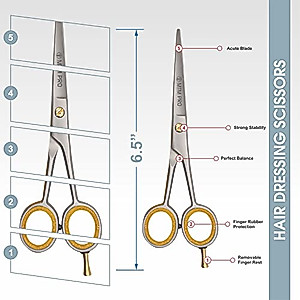 MTM PRO Hair Cutting and Hairdressing Scissors 6 Inchs, Premium Stainless Steel shears with smooth Razor & Sharp Edge Blades, for Salons, Professional Barbers, Men & Women, Kids, Adults, & Pets
