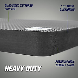 Rugged Rhino Soft Foam Kneeling Pad, Thick Knee Mat Resists Water, Durable Shock Absorbent Pads, Comfortable Strong Rebound, Gardening, Mechanic Tools, Bath Tub Essentials Onyx Black