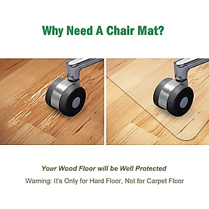 Dinosaur Office Chair mat for Hard Floors, 30" X 48" Transparent Floor Mats, Easy Glide for Chairs, Wood/Tile Protection Mat for Office & Home (30" X 48" Rectangle)