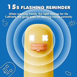 Genialba Automatic Soap Dispenser, 12oz/350ml, Rechargeable, Hand Washing Time Reminder, Cute Duck Foaming Touchless Soap Dispenser, Kids Hand Soap Dispenser for Home, Bathroom, School with USB C