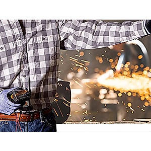 BOCOMAL FR Shirts Flame Resistant Plaid Shirt NFPA2112/CAT2 7.5oz Fire Resistant Gray/White Men's Fire Retardant Welding Shirt
