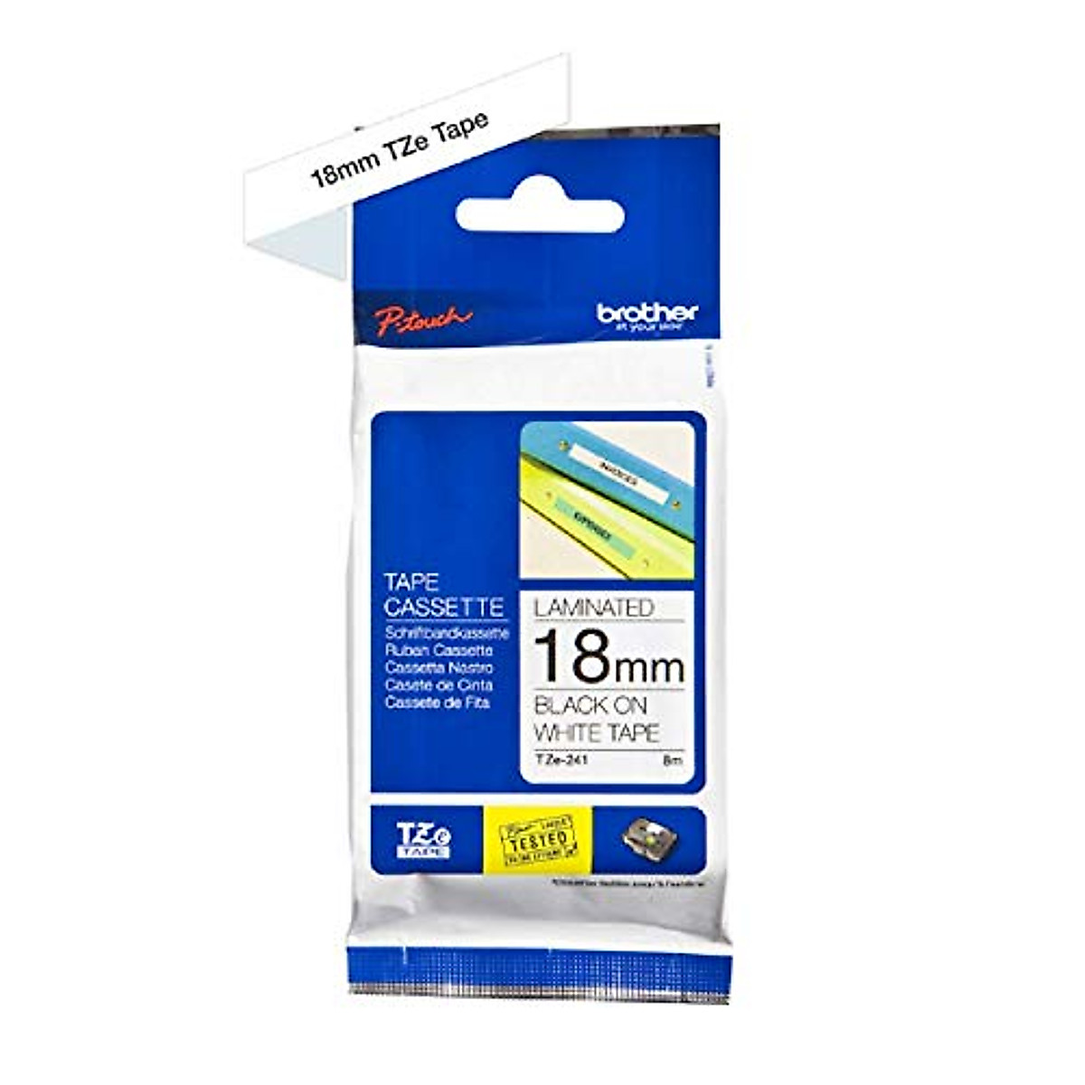Brother TZe-241 3/4in Labeling Tape (26.2ft, Black on White)
