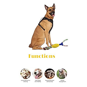 Dog Ball Rope Toy Interactive for Medium Dog for Treat Dispensing, Durable Dog Balls for Teeth Cleaning/IQ Training (Not for Aggressive chewers)