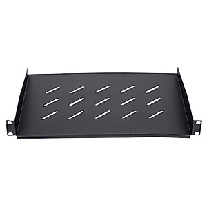 KENUCO Vented Cantilever Universal Rack Shelf, 13.7" Deep, for 19” equipment racks. Heavy-Duty 1.2mm Cold Rolled Steel, 60lbs Capacity (White 1U x 13.7'')