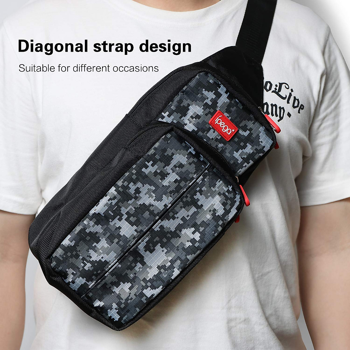 HEATFUN Bag for Nintendo Switch, Durable Shoulder Bag for Nintendo Switch and Nintendo Switch Accessories - Camouflage