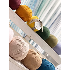 About Strings 100% Organic Cotton No.3 Light DK Yarn 3.53oz(100g) 234 Yards per Ball, 2-Pack (Golden)