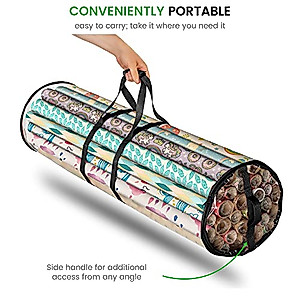 ZOBER Wrapping Paper Storage Containers - 40 Inch Gift Wrapping Organizer Storage - Fits 20 Standard Rolls of Wrapping Paper - Breathable Fabric, Waterproof