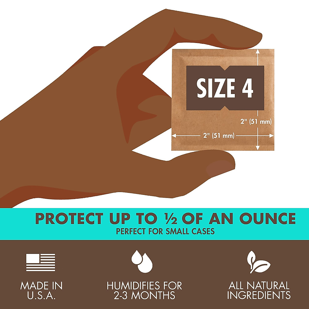Boveda 62% Two-Way Humidity Control Packs For Storing ½ oz – Size 4 – 10 Pack – Moisture Absorbers for Small Storage Containers – Humidifier Packs – Hydration Packets in Resealable Bag