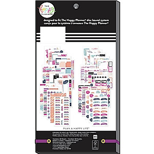 The Happy Planner Sticker Pack for Calendars, Journals and Projects –Multi-Color, Easy Peel – Scrapbook Accessories – Enjoy The Little Things Theme – 30 Sheets, 732 Stickers Total