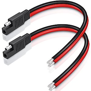 ELECTOP 10AWG SAE Connector Extension Cable, SAE Quick Connector Disconnect Plug SAE Power Automotive Extension Cable Solar Panel Cable Wire(2 Pack)