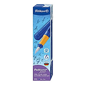 Pelikan Pelikano Jr. Fountain Pen, Right-Handed, Medium Nib, Blue, 1 Pen, 940874