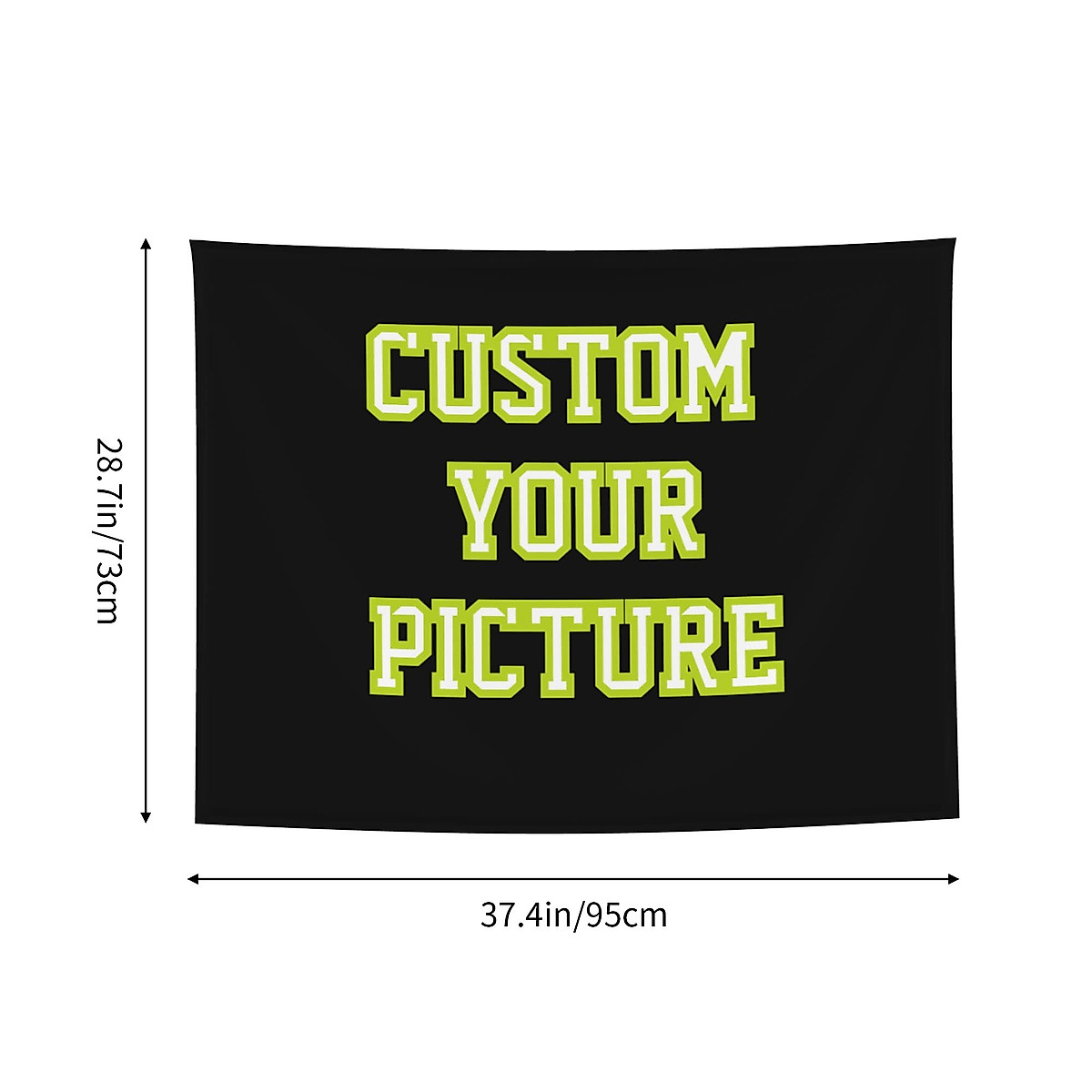 JINJUREN Custom Tapestry Upload Images Banners and Signs Customize For Bedroom 37 * 29 inch Horizontal