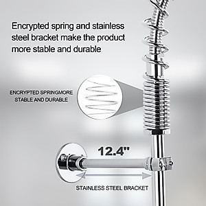 iVIGA Commercial Kitchen Faucet Deck Mount with Pre-Rinse Sprayer 21" Height Kitchen Sink Faucet 8 Inch Center with 10" Add-on Swing Spout Faucet & Coiled Spring Pull Down Spray