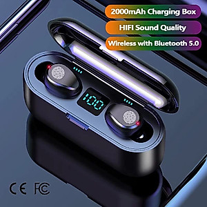 in-Ear Headphones, Smart Power Bank, Earbuds, True Bluetooth Wireless Earbuds, TWS, V5.0, IPX7 Waterproof Soft Touch Earbuds