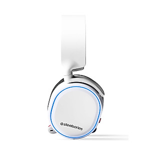 SteelSeries Arctis 5 (2019 Edition) RGB Illuminated Gaming Headset with DTS Headphone:X v2.0 Surround for PC and PlayStation 4 - White (Renewed)