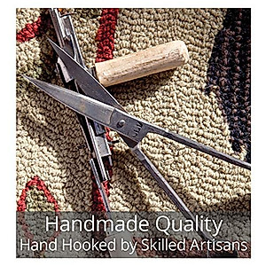 Chandler 4 Corners Artist-Designed Stars and Stripes Hand-Hooked Wool Decorative Throw Pillow (8” x 24”) 4th of July Pillow for Couches & Beds - Easy Care, Low Maintenance - Veteran, Patriotic Pillow