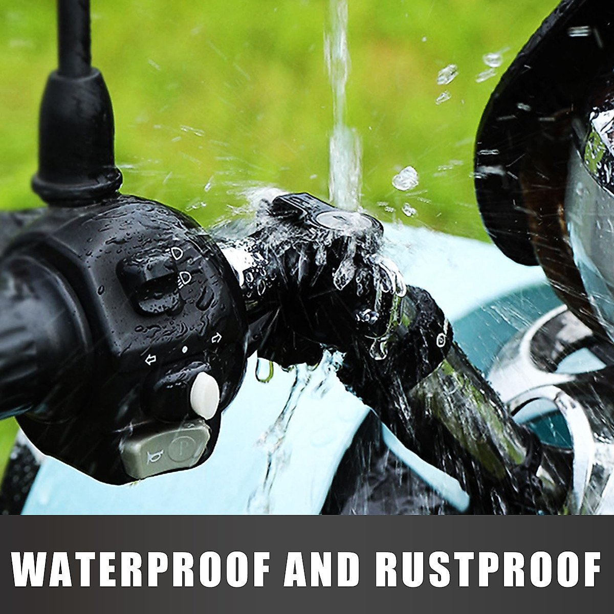 Augeny Motorcycle Helmet Lock Anti-Theft, Metal Tamper-Proof Portable Helmet Safety Lock with 2 Keys, 22-26mm Universal Helmet Accessories for Motorbike Scooter Street Bike (Lock & Black Rope)