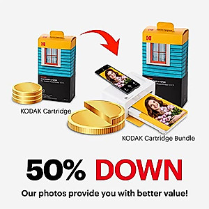 KODAK Dock Plus 4PASS Instant Photo Printer (4x6 inches) + 10 Sheets