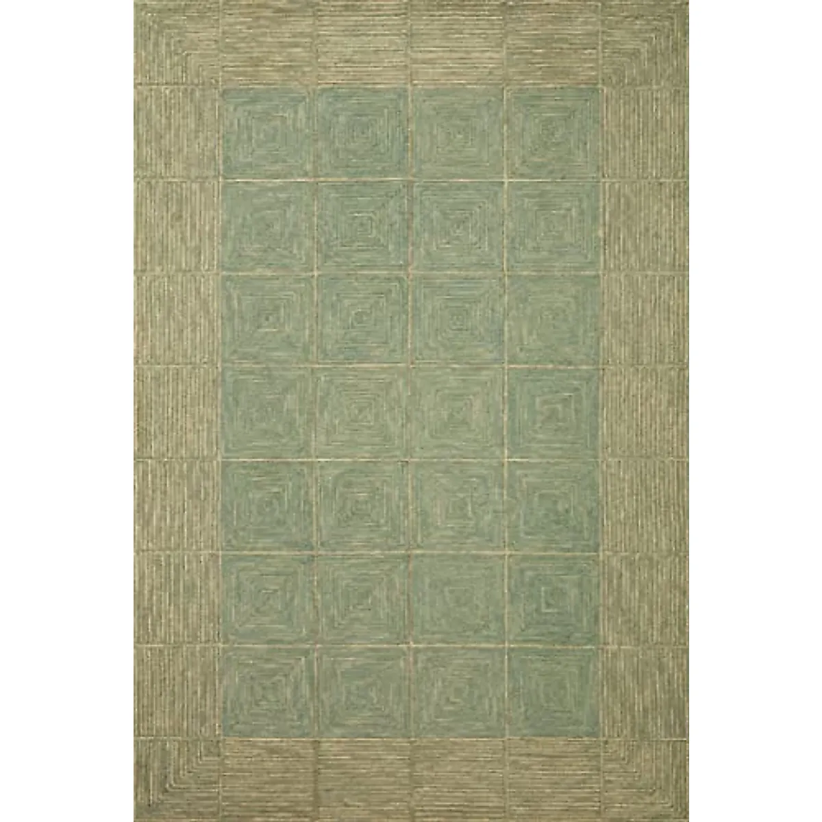 Loloi Chris Loves Julia x Francis Collection FRA-02 Green/Natural, Contemporary 9'-3" x 13' Area Rug