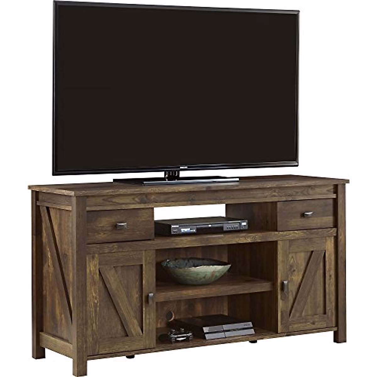 Ameriwood Home Farmington TV Stand for TVs up to 60" Wide, Rustic