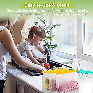 Reusable Storage Bags Stand Up, 18 Pack Reusable Sandwich Bags, Reusable Freezer Lunch Bags, Leakproof Reusable Bags Silicone, Reusable Gallon Bags(18Pack-4Large Bags+7Sandwich Bags+7Snack Bags)