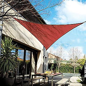 EAGLE PEAK Sun Shade Sail Triangle Canopy 16' x 16' x 16' UV Block Awning for Outdoor Patio Lawn Garden Backyard Deck (Terra)