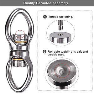 Dolibest Swing Swivel with 2 Bearing,Safest Rotational Device Hanging Accessory for Aerial Silks Dance, Web Tree Swing, Children's Swing, Yoga Swing Sets Hanging Hammock,800LB Capacity